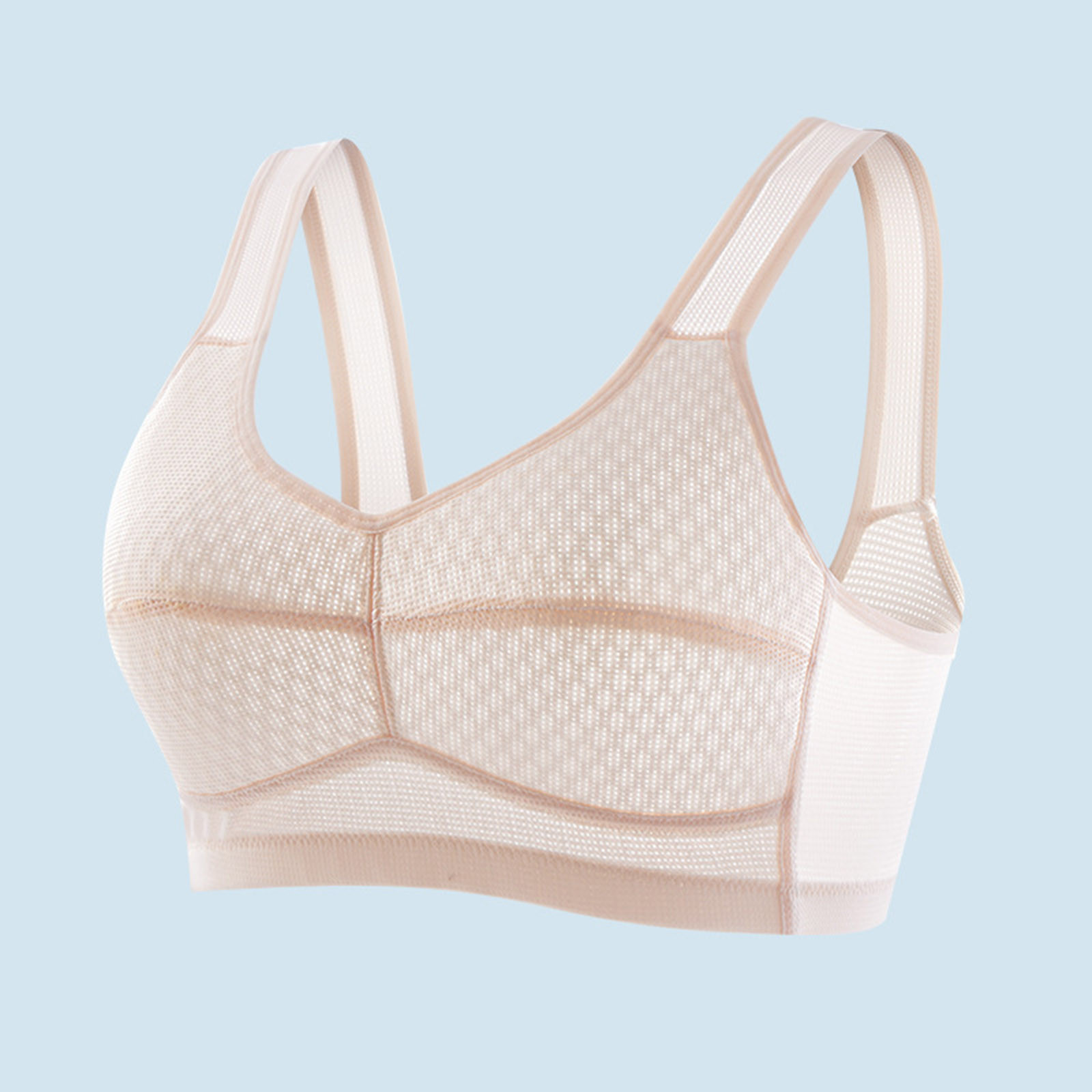 SMihono Deals Women's Adjustable Straps Push Up Everyday Bra No Underwire Mesh Breathable Bra ...