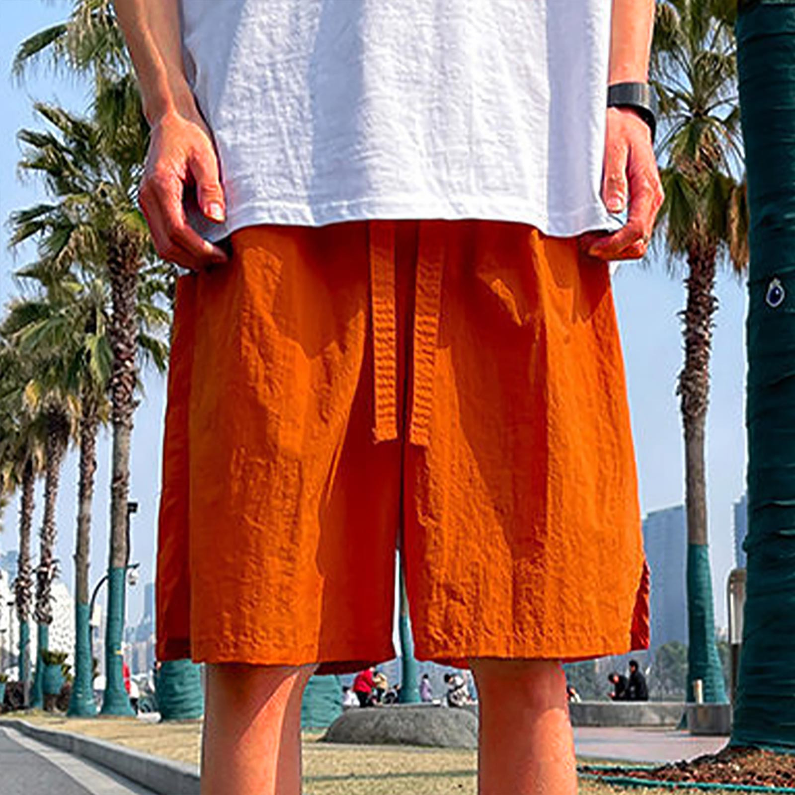 Savings YLSDY Mens Shorts Athletic Summer Casual Elastic Waist Hiking Shorts with Pockets ...