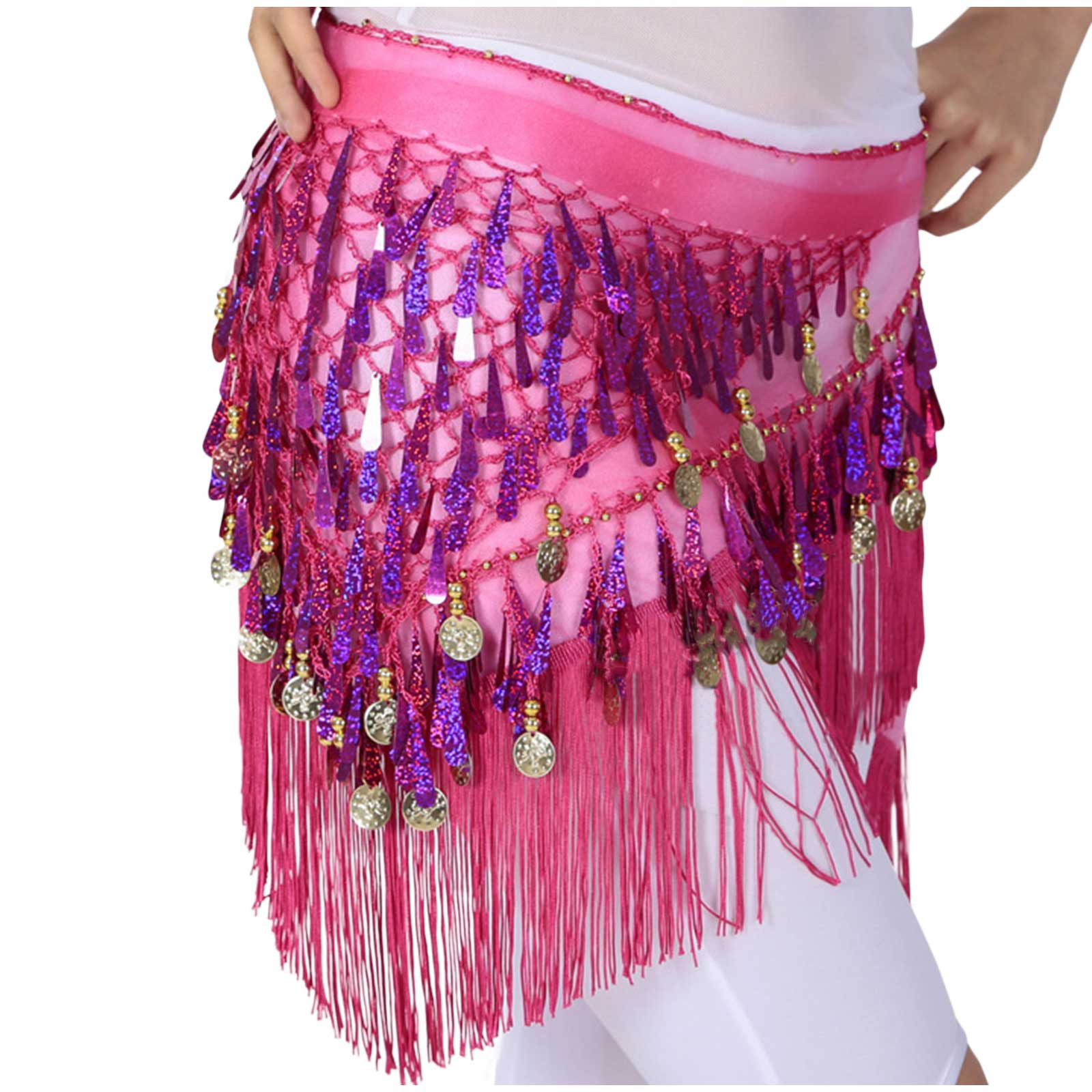New Summer Arrivals SMihono Women Sequin Tassel Skirt Glitter Sparkly Fringe Belly Dance Hip ...